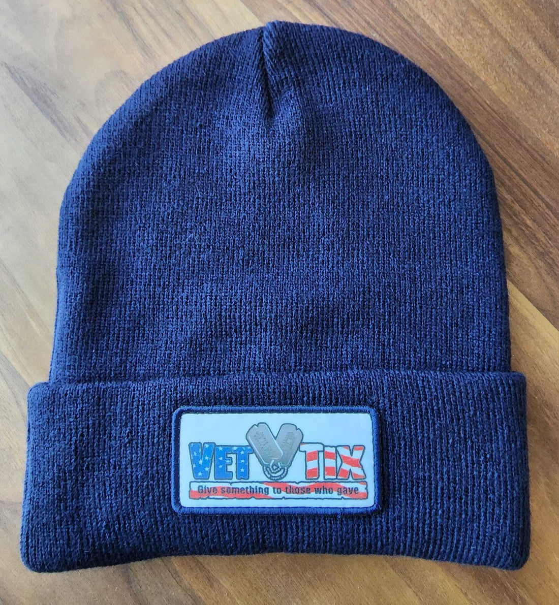 Vet Tix Beanie - 12in - Navy Blue with FLAG Patch - No Branch – Vet-Tix ...