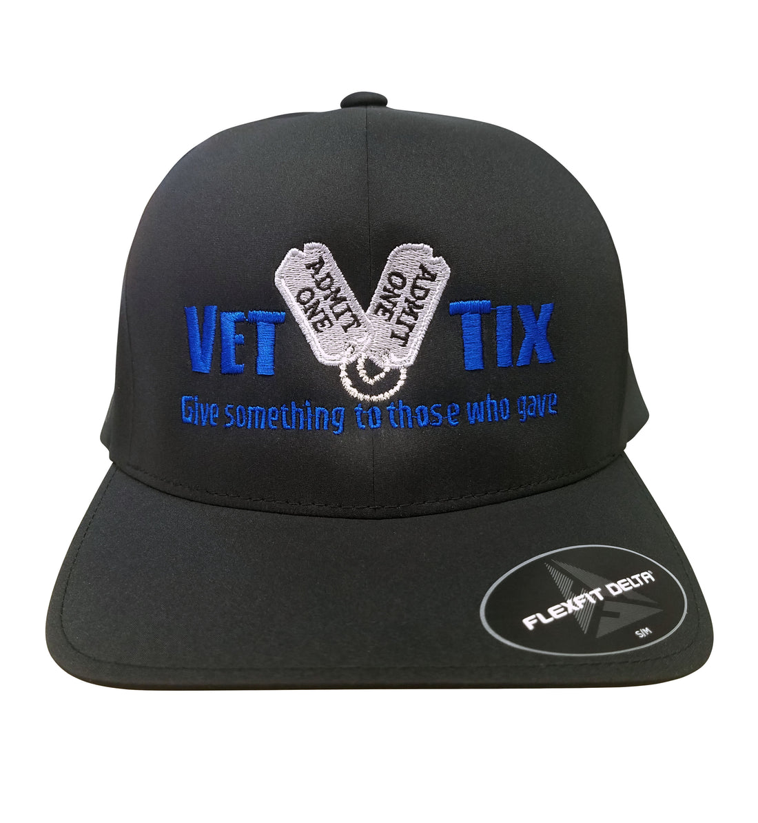 Vet Tix DELTA FITTED Cap - Black Cap with Royal Blue Vet Tix - No Bran ...