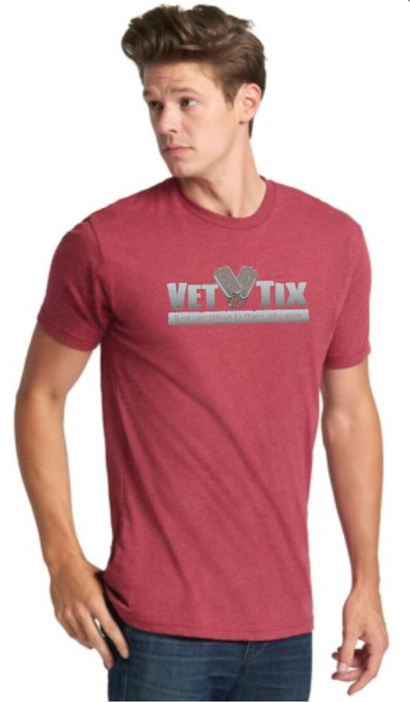 No Branch - Vet Tix Heathered Red Short Sleeve Shirt with blank back ...